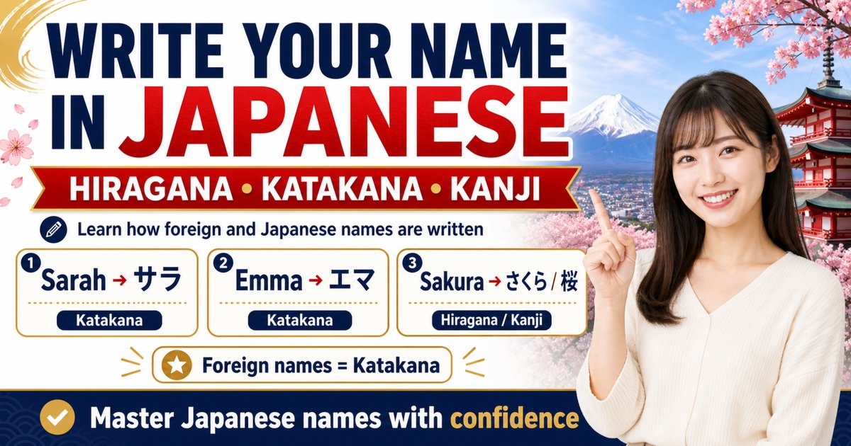 How to Write Your Name in Japanese: Hiragana, Katakana, and Kanji | JP ...